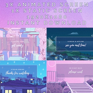 ANIMATED STREAM SCREENS | Anime, Cute, Pastel, Manga, Vtuber, Cozy ...