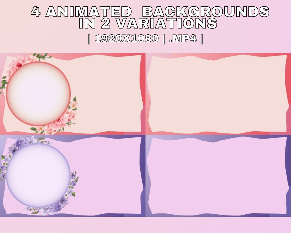 ANIMATED STREAM BACKGROUND Vtuber, Just Chatting, Twitch, Cute Flowers ...