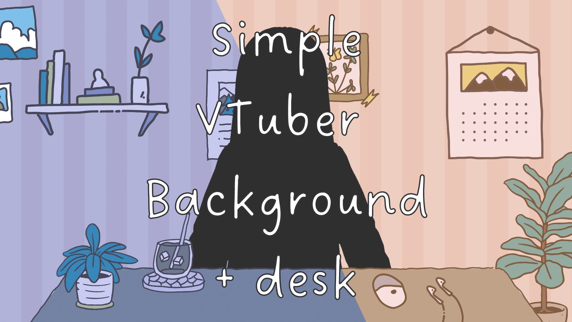 Simple Vtuber Background Desk Day Night Pastel Twitch Youtube INSTANT ...