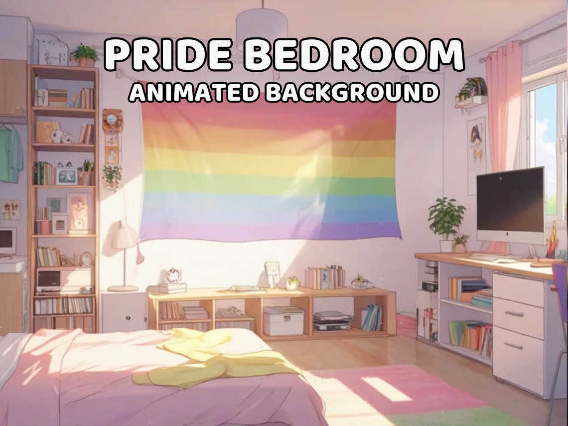 PRIDE ANIMATED BACKGROUND | Cute Pastel Bedroom Lgbt Cozy Ambience Safe ...