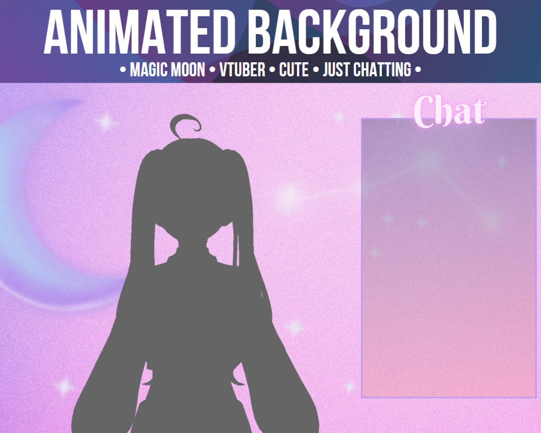 ANIMATED STREAM BACKGROUND | Magic Moon | Cute, Pastel, Pink, Vtuber ...