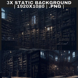 ANIMATED STREAM BACKGROUND - Dark Library | Vtuber, Just Chatting ...