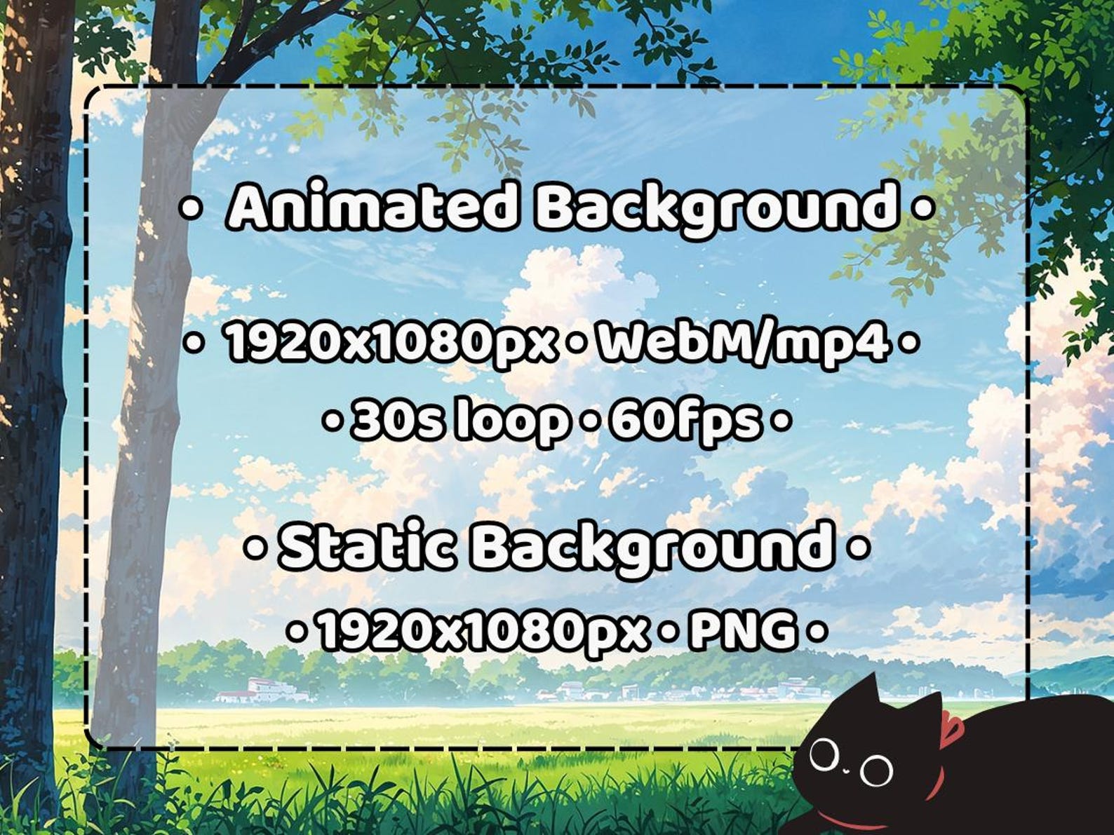 Summer ANIMATED BACKGROUND | Green Field Sunlit Trees Relaxing Nature ...