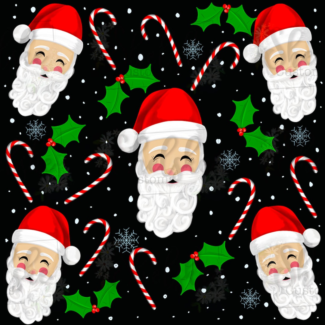 Santa Seamless Pattern Seamless Pattern Santa Png - Etsy