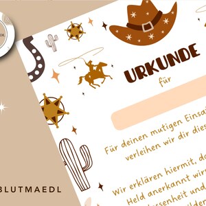Cowboy Certificate as a Party Favor for a Child's Birthday Party or for ...