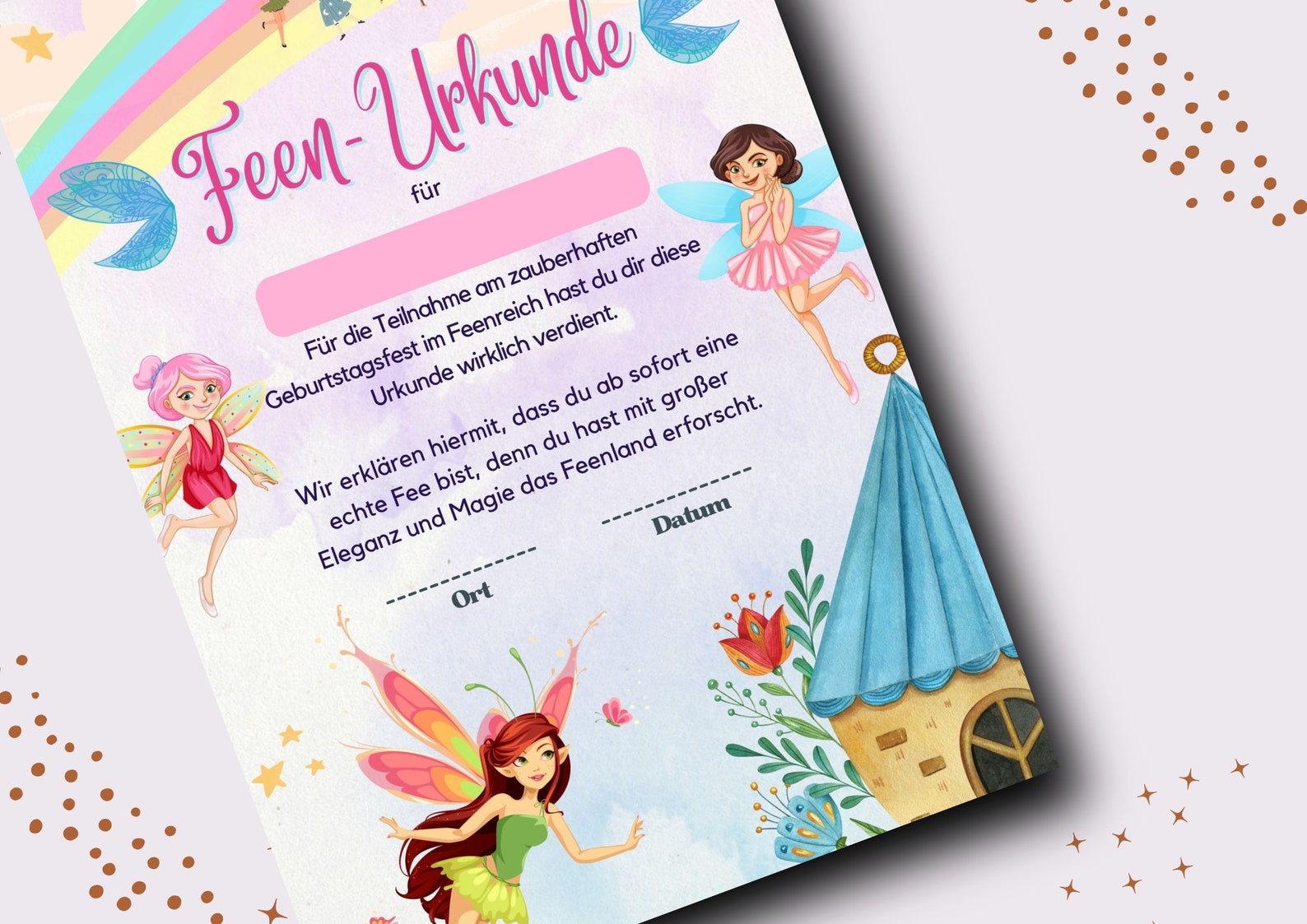 Magical Certificate Fairy Perfect for an Unforgettable Birthday Party ...