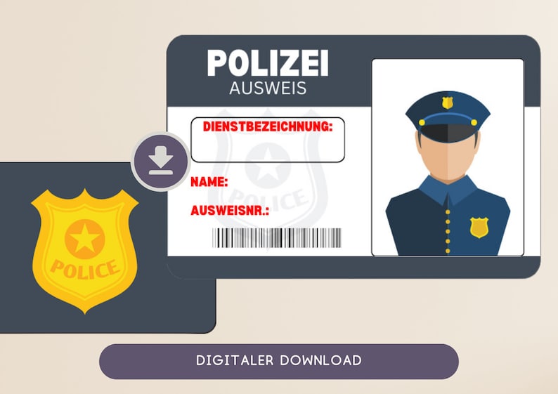 Personalized Party Bag Ids for Little Police Officers Children's ...