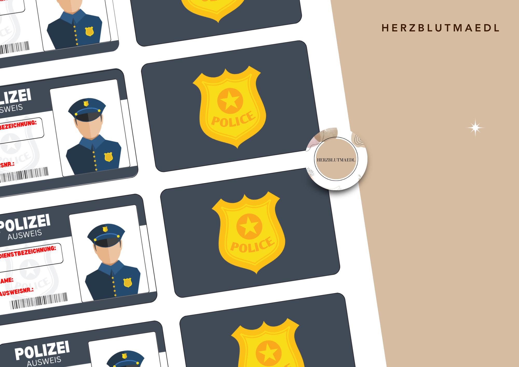 Personalized Party Favors ID Cards for Little Police Officers | Party ...