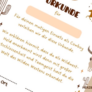Cowboy Certificate as a Party Favor for a Child's Birthday Party or for ...