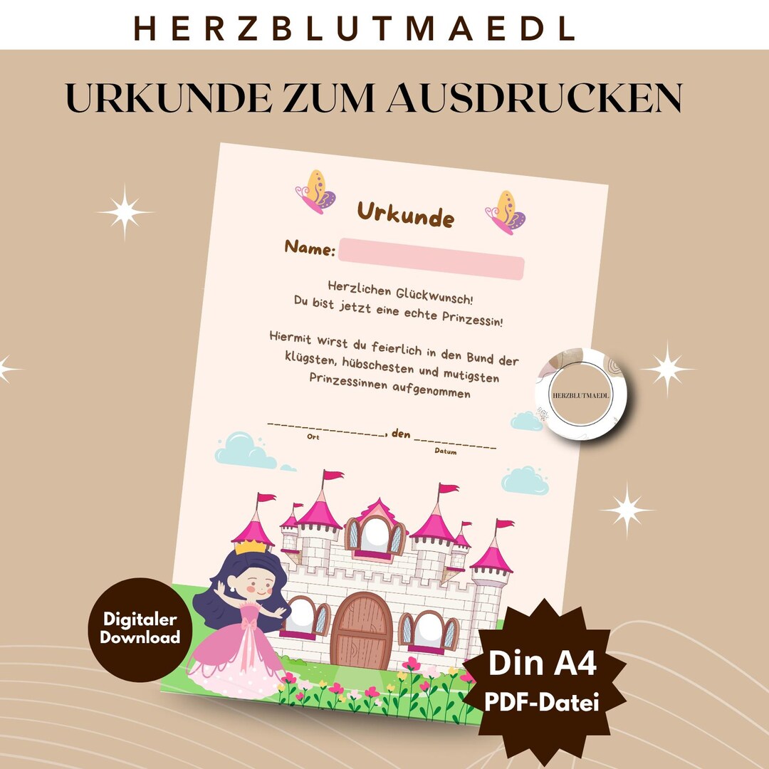 Princess Certificate | Princess Party | Princess Certificates A4 ...