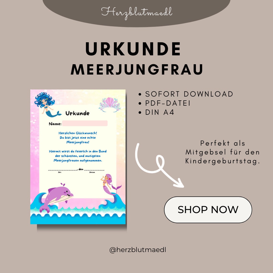 Certificate Mermaid Underwater Party Mermaid Certificates A4 Print Out ...