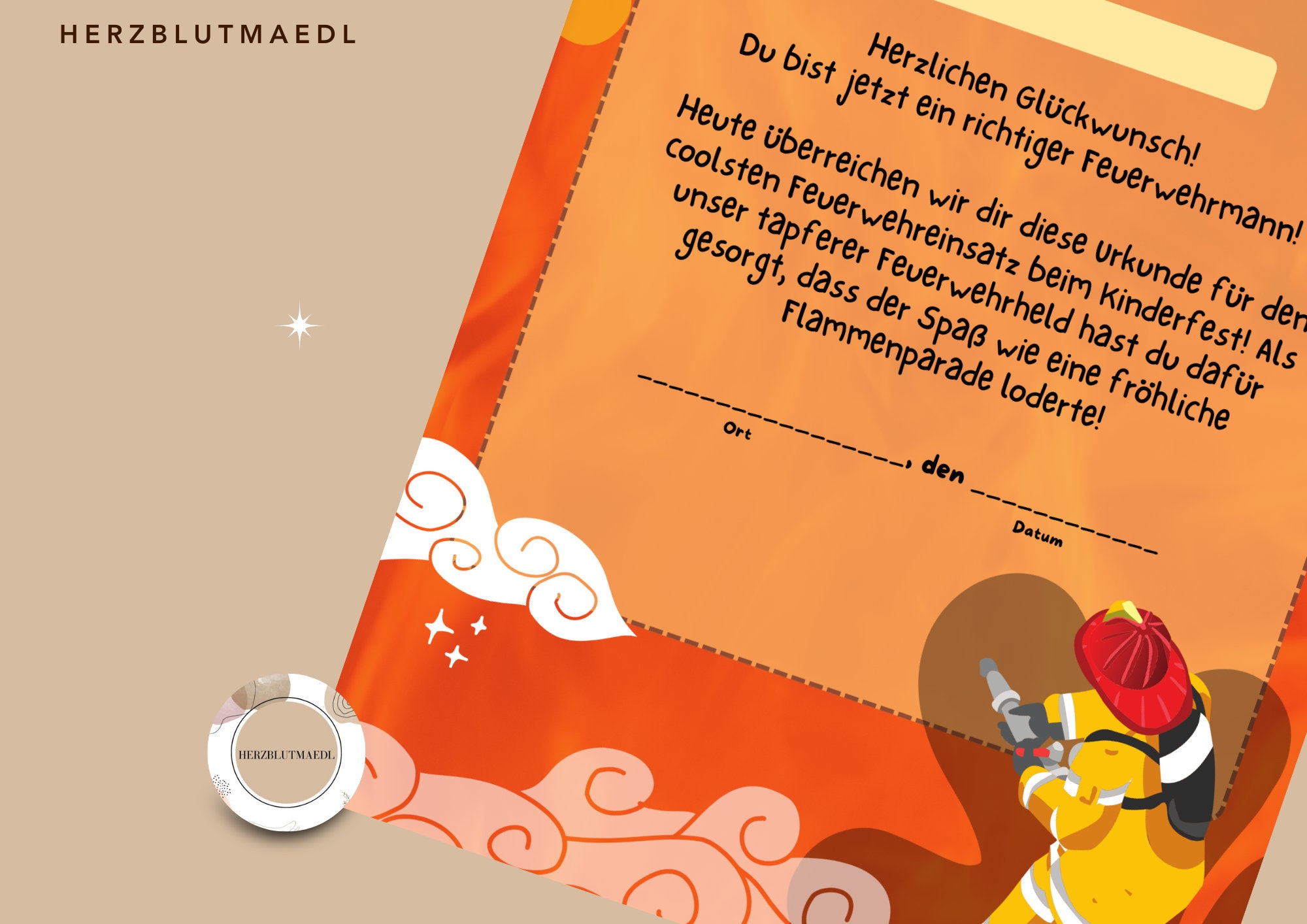Personalized Fire Department Certificate for Children's Birthday Fire ...