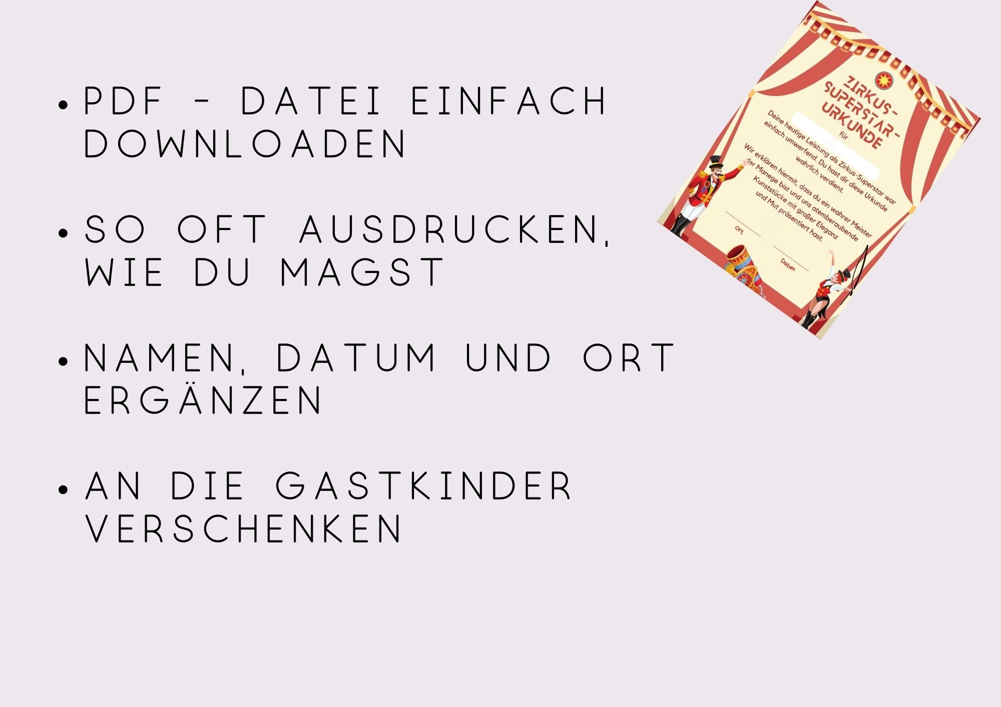 Personalized Circus Certificate for a Child's Birthday - Etsy