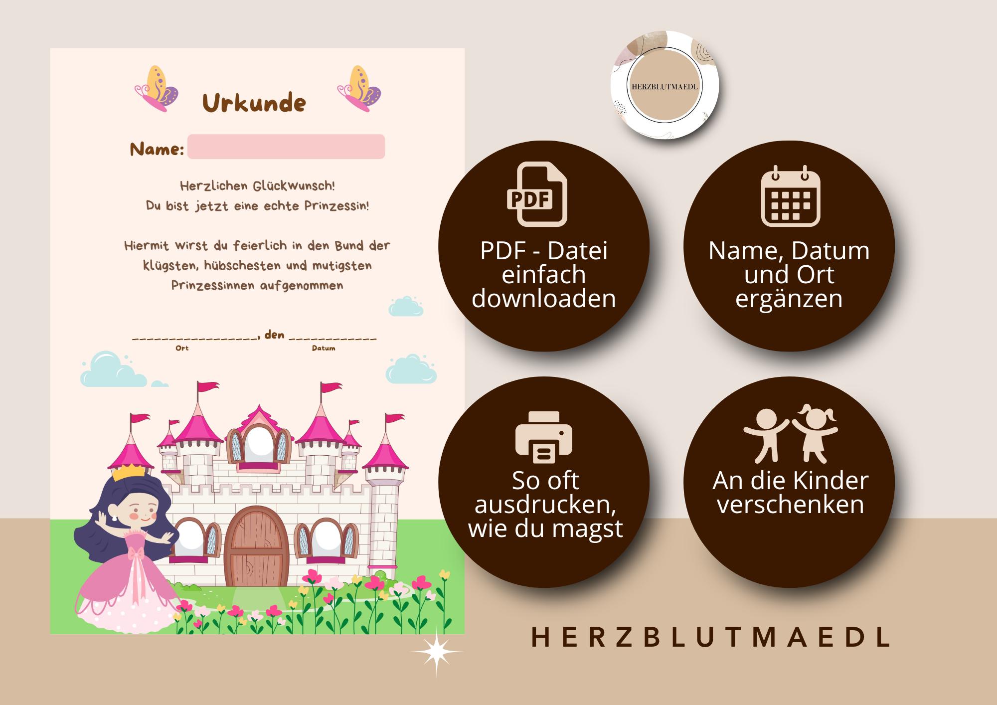 Princess Certificate | Princess Party | Princess Certificates A4 ...