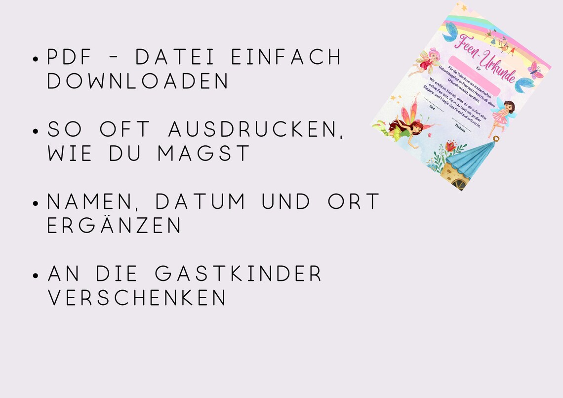 Magical Certificate Fairy Perfect for an Unforgettable Birthday Party ...