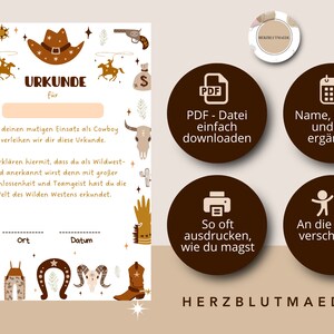 Cowboy Certificate as a Party Favor for a Child's Birthday Party or for ...