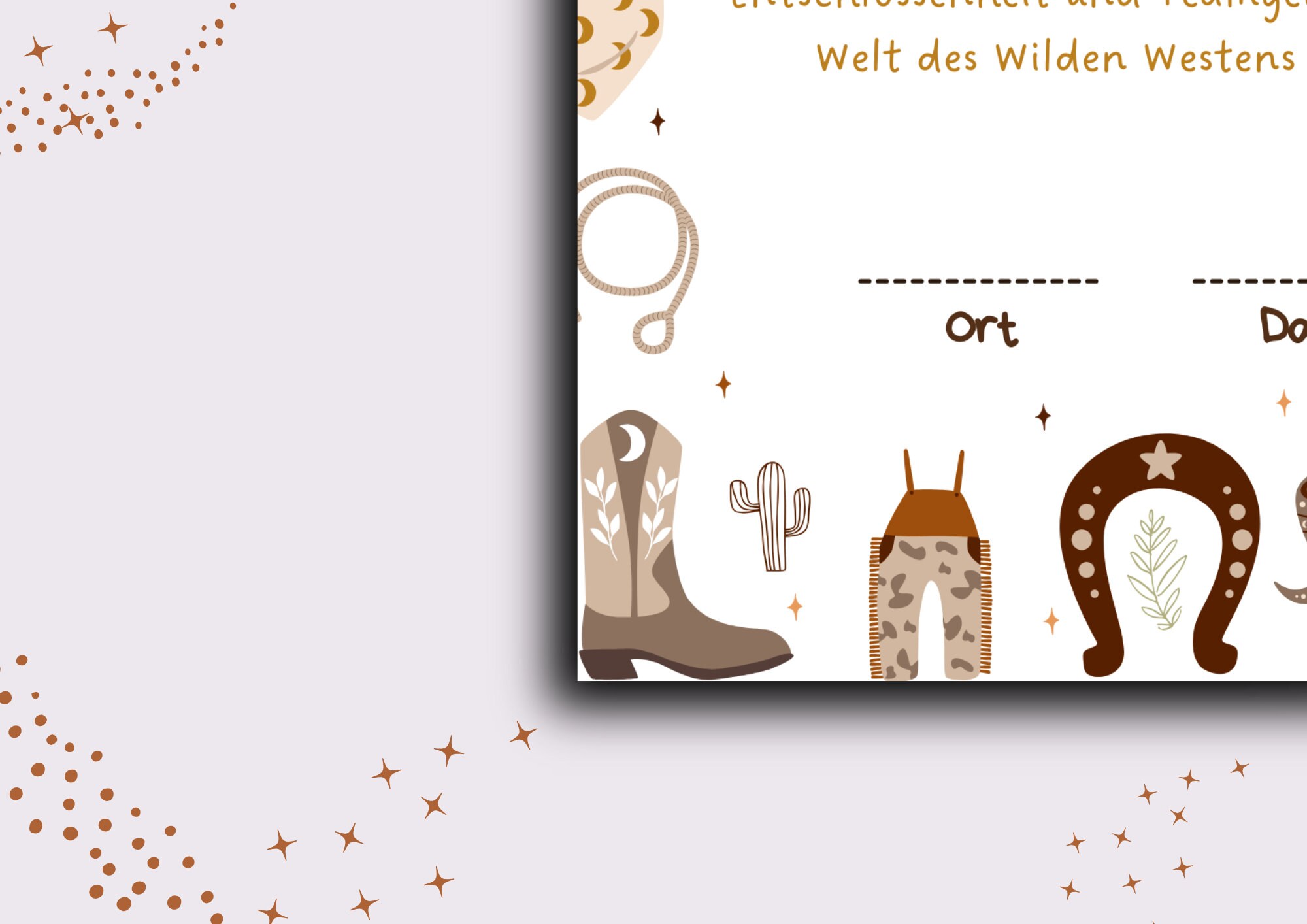 Cowboy Certificate as a Party Favor for a Child's Birthday or for ...