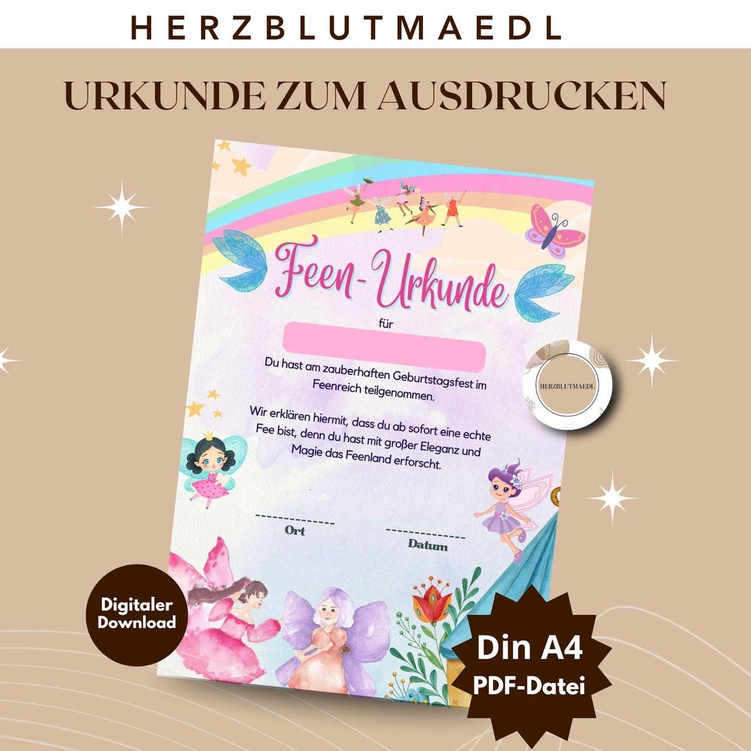 Fairy Certificate to Print – Magical Certificate of Honor for Children ...