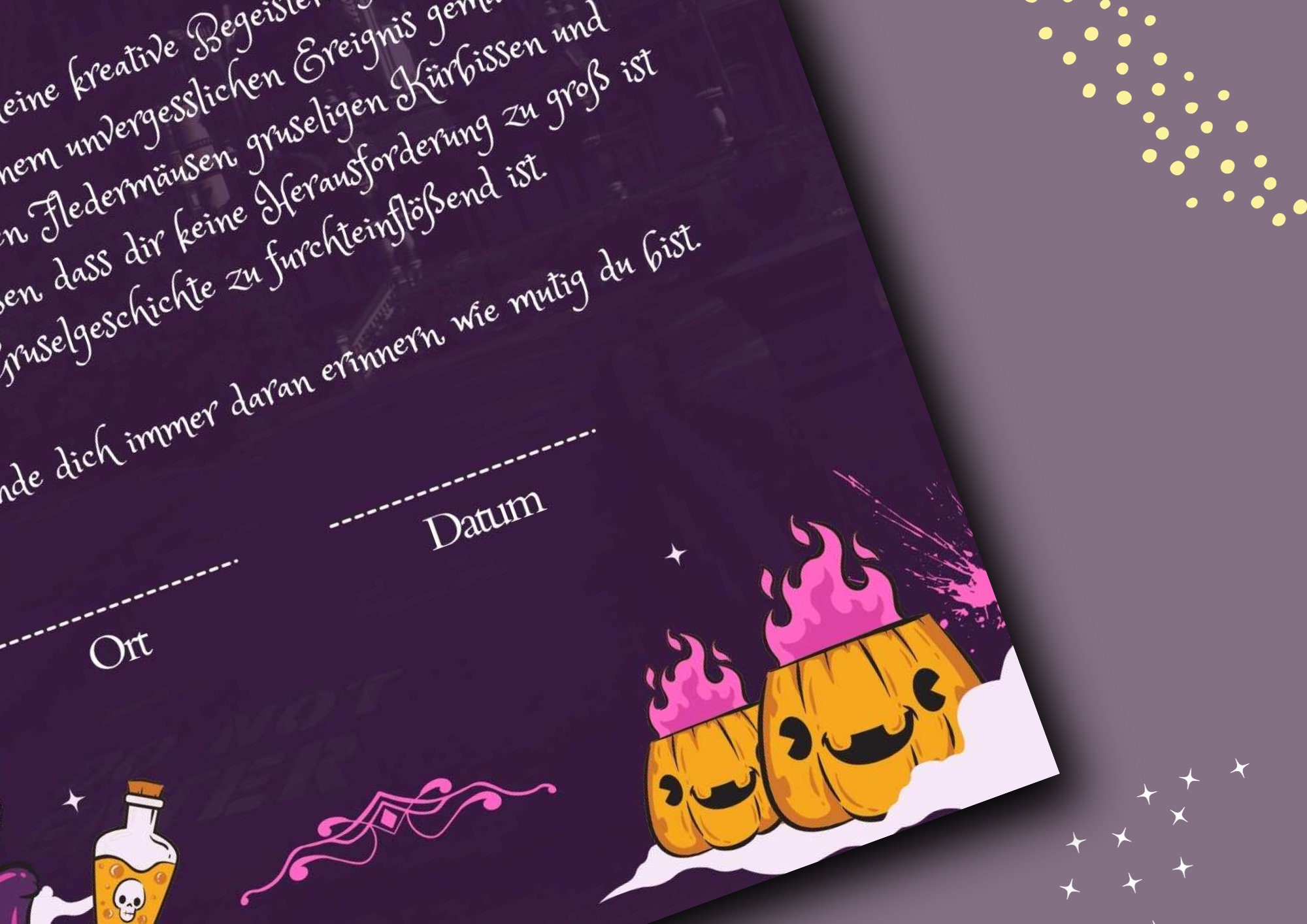 Certificate Halloween Horror Certificate Children's - Etsy