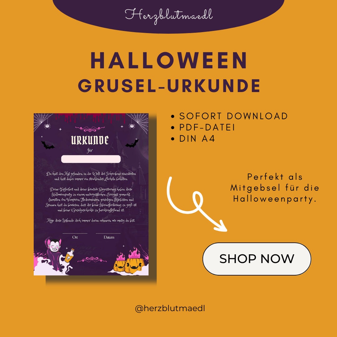 Certificate Halloween Horror Certificate Children's - Etsy