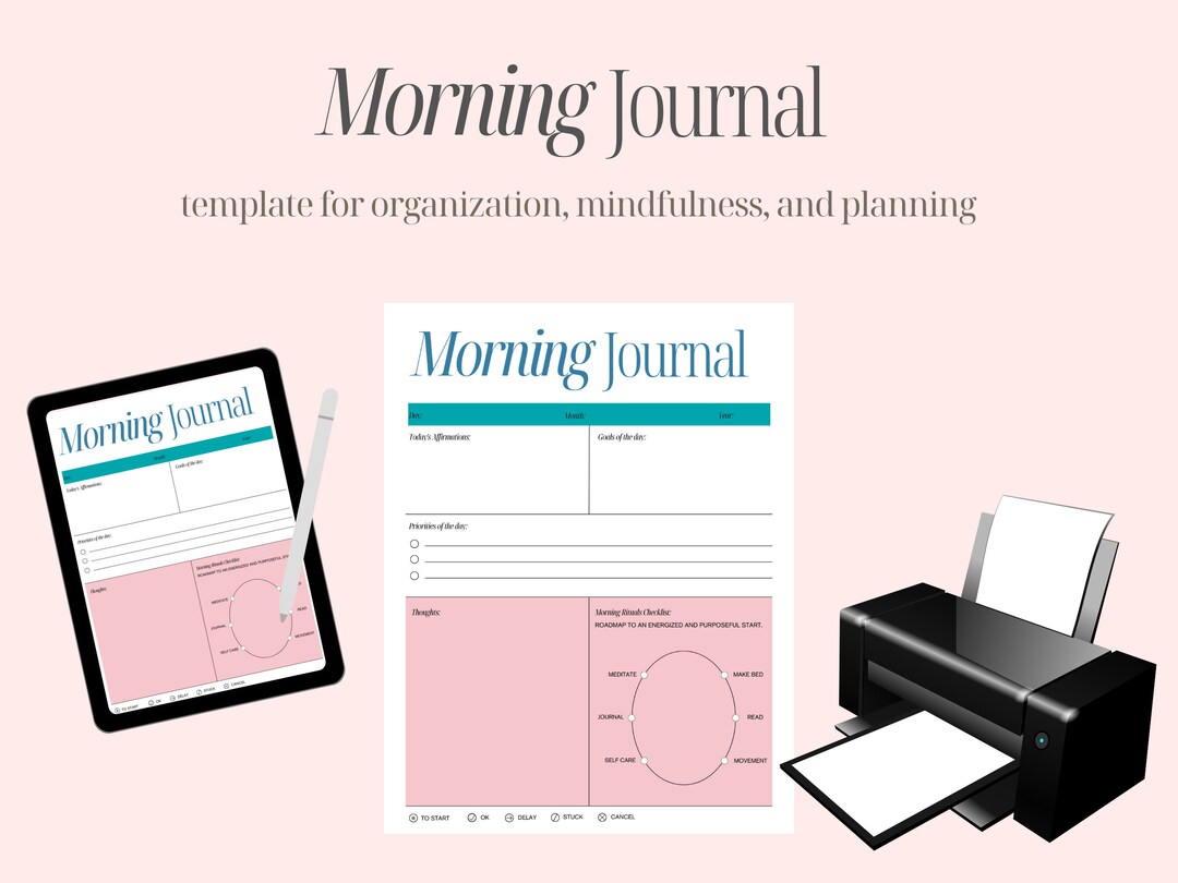 Digital Morning Journal Template for Daily Mindfulness, Organization ...
