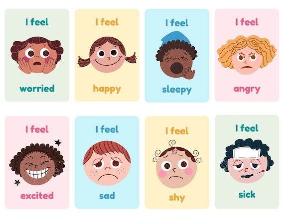 Emotions Flashcards L Digital Download L Printable - Etsy