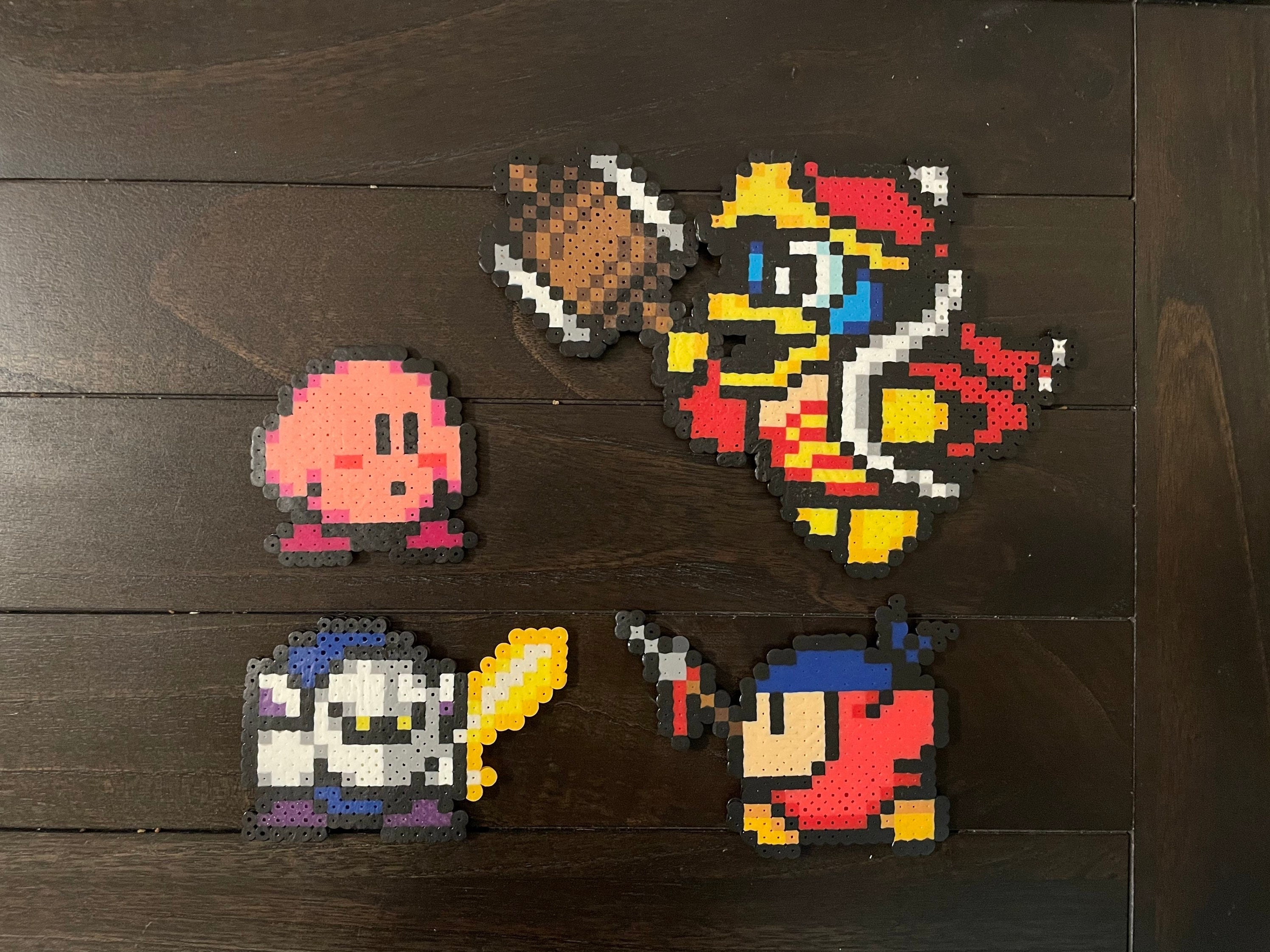 SET OF 4: Kirby, King Dedede, Meta Knight, Bandanna Waddle Dee Hama ...