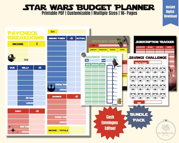 Star Wars Budget Template Printable Paycheck Budget | Etsy