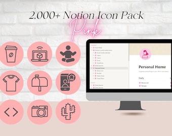 Notion Icons Pink - Etsy UK