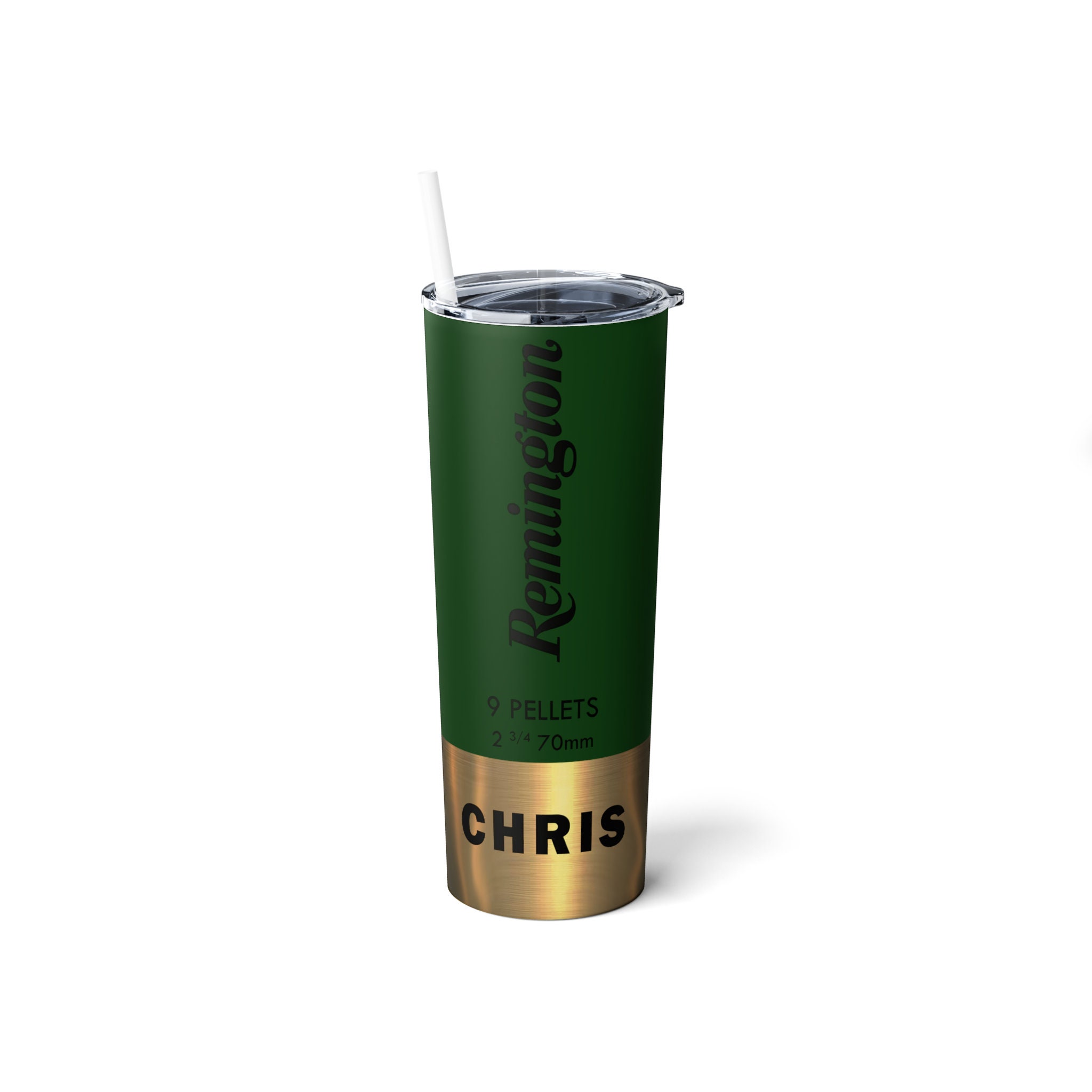 Remington Shotgun Shell Tumbler to Go, Travel Tumbler With Straw Green ...