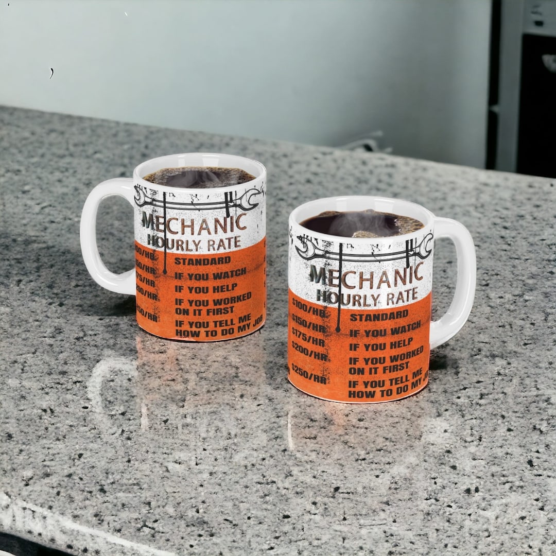 Mechanic Mug Hourly Rate - Novelty Coffee Mug & Coaster, Mechanic Car ...