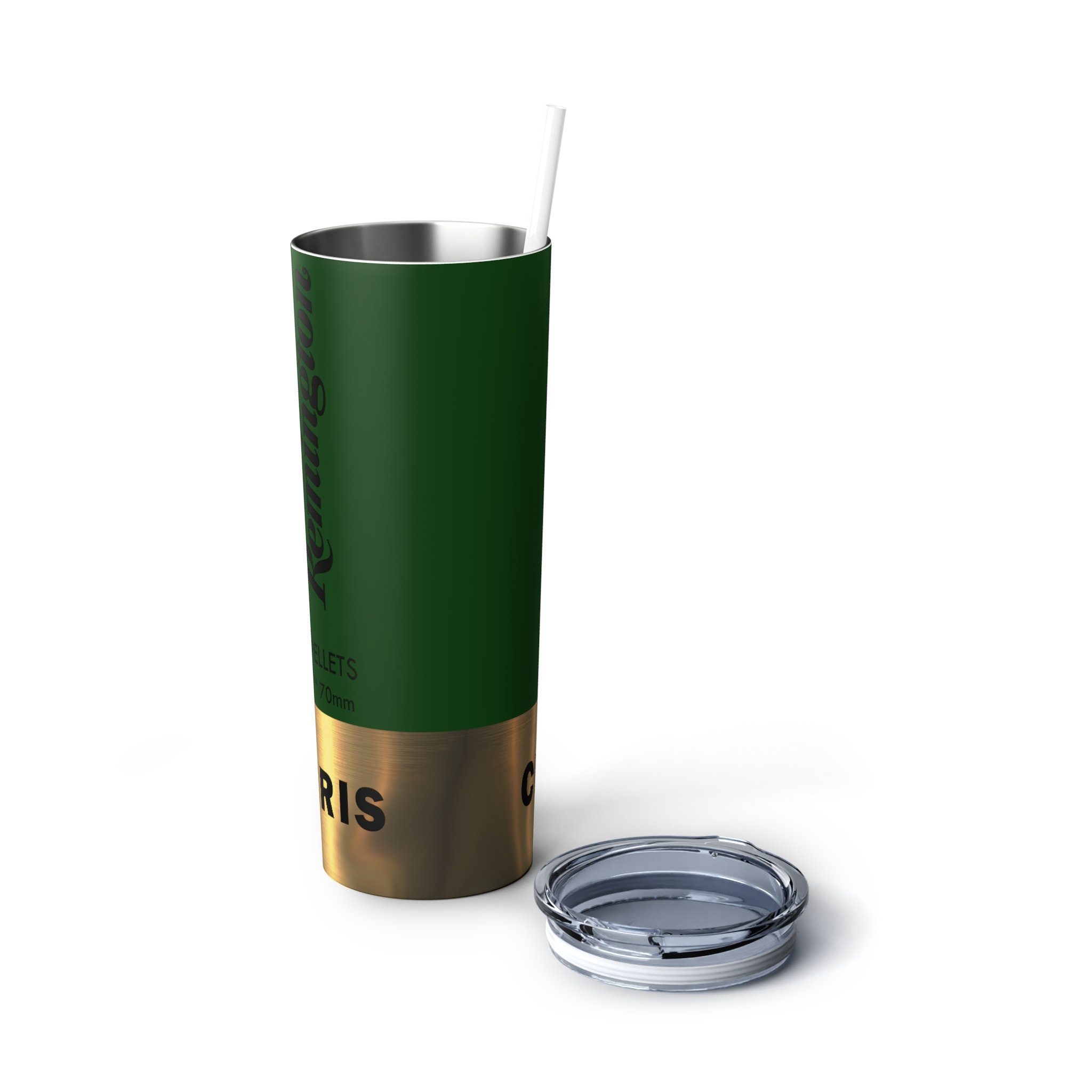 Remington Shotgun Shell Tumbler to Go, Travel Tumbler With Straw Green ...