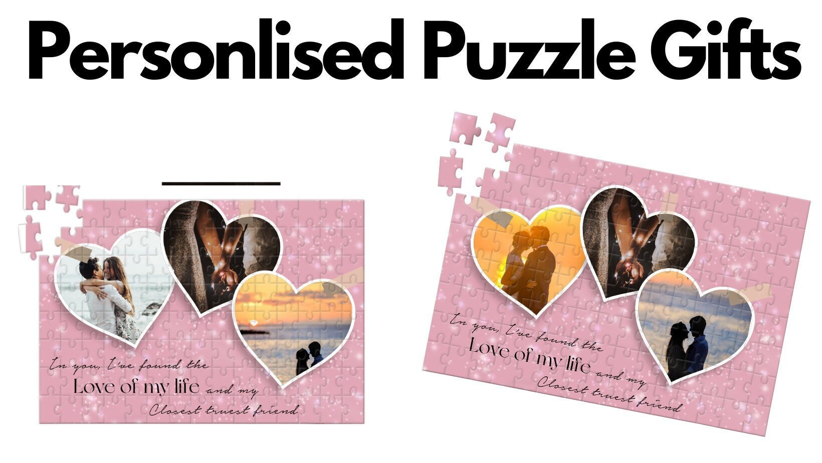 Personalised Jigsaw Puzzle 3 Photos of Your Choice Valentines Day A4 ...