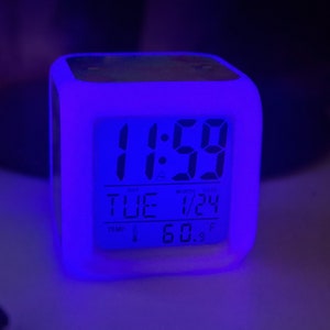 Digital Alarm Clock Colour Change With Personalised Photos Kids Adults ...