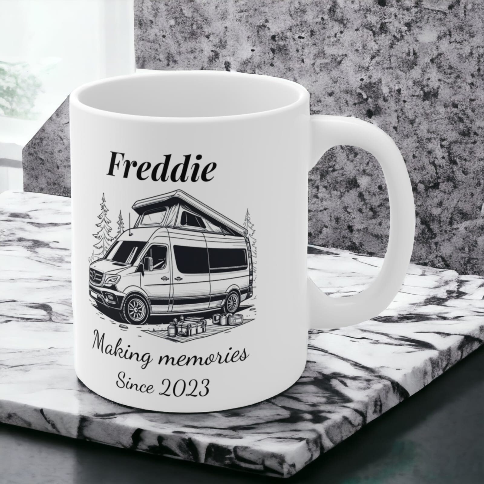 Personalised Campervan Ceramic Camper Mug | Personalise Your/names ...
