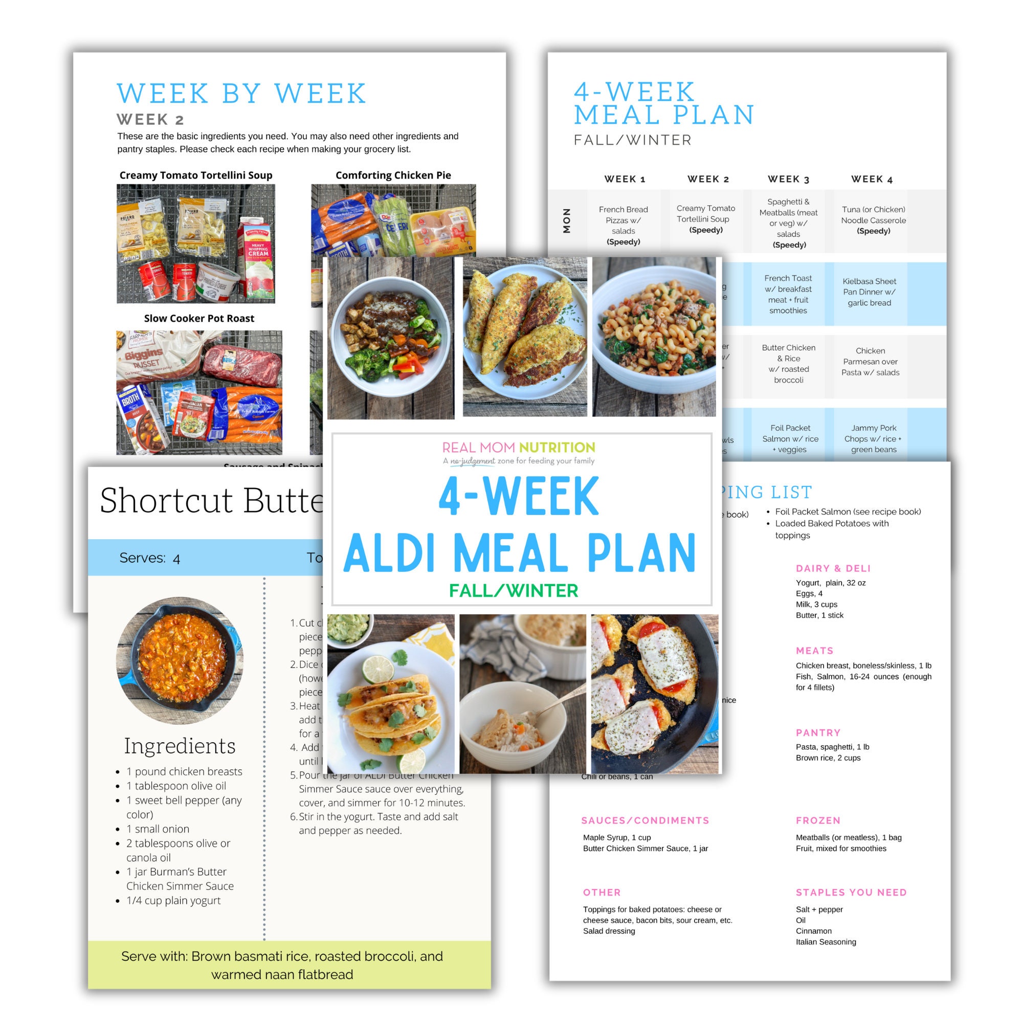 ALDI 4-week Meal Plan fall & Winter Recipes - Etsy