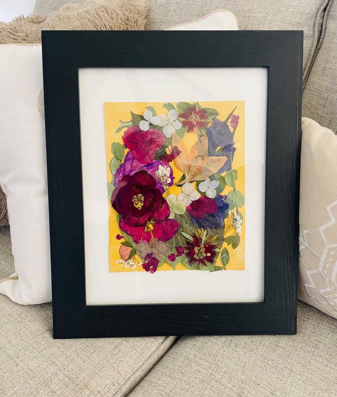 Real Pressed Flower,botanical Artwork Framed,flowers Wall Art,framed ...