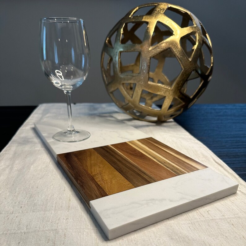 Custom Marble & Acacia Cutting Board Wood Charcuterie Board - Etsy