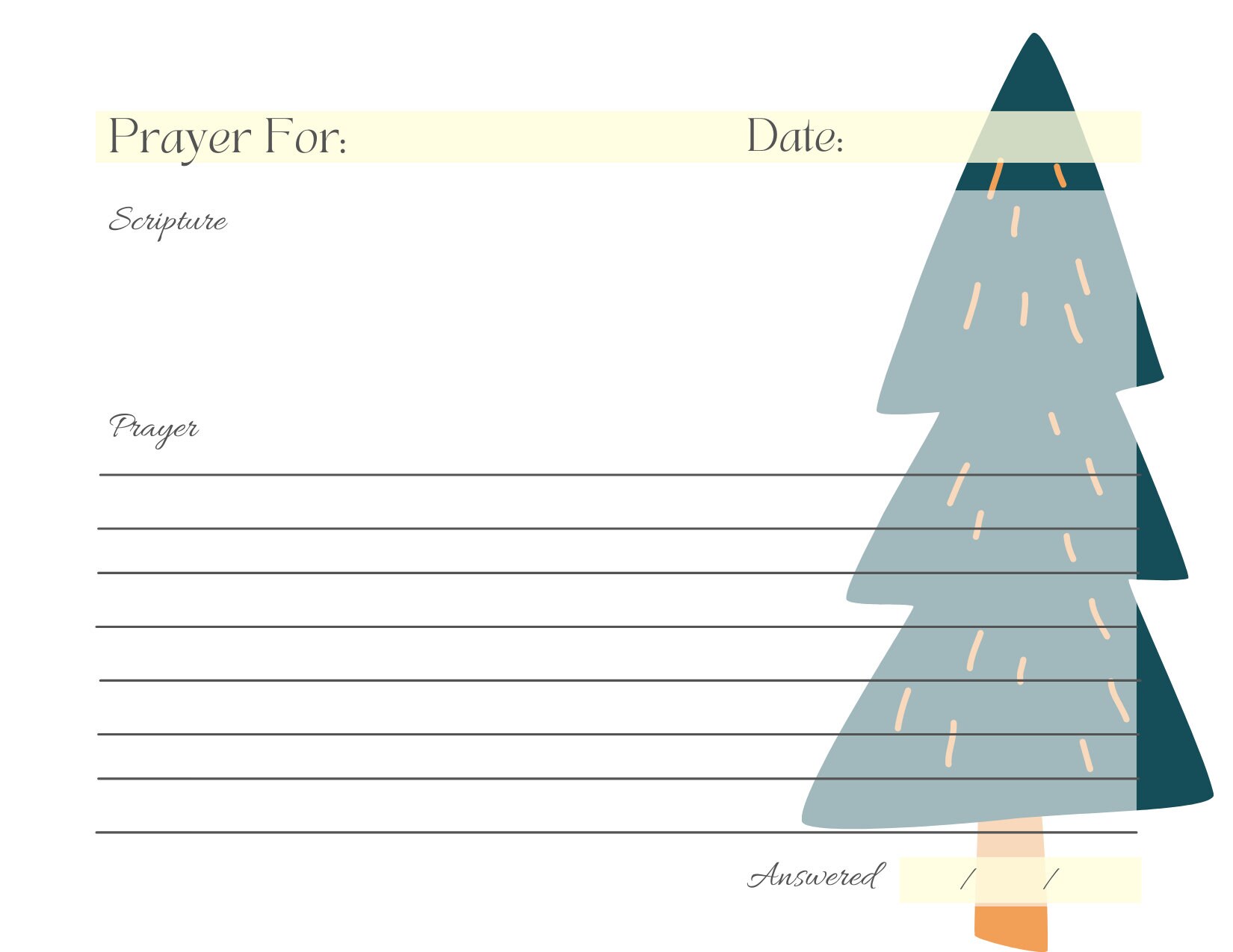 Trees Prayer Cards Blank Prayer Cards, Downloadable Cards for Prayers ...