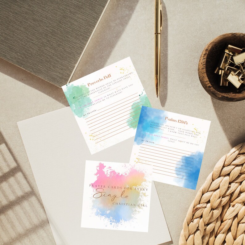 Watercolor Prayer Cards for Every Single Girl - Blank Prayer Cards, Set ...