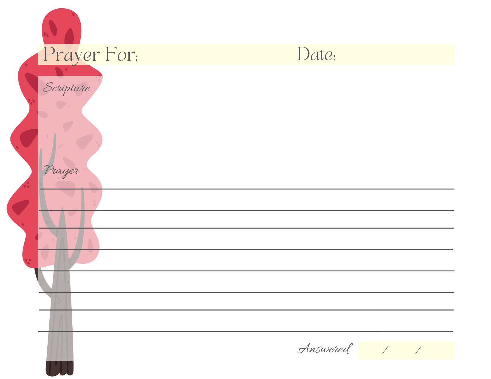 Trees Prayer Cards Blank Prayer Cards, Downloadable Cards for Prayers ...