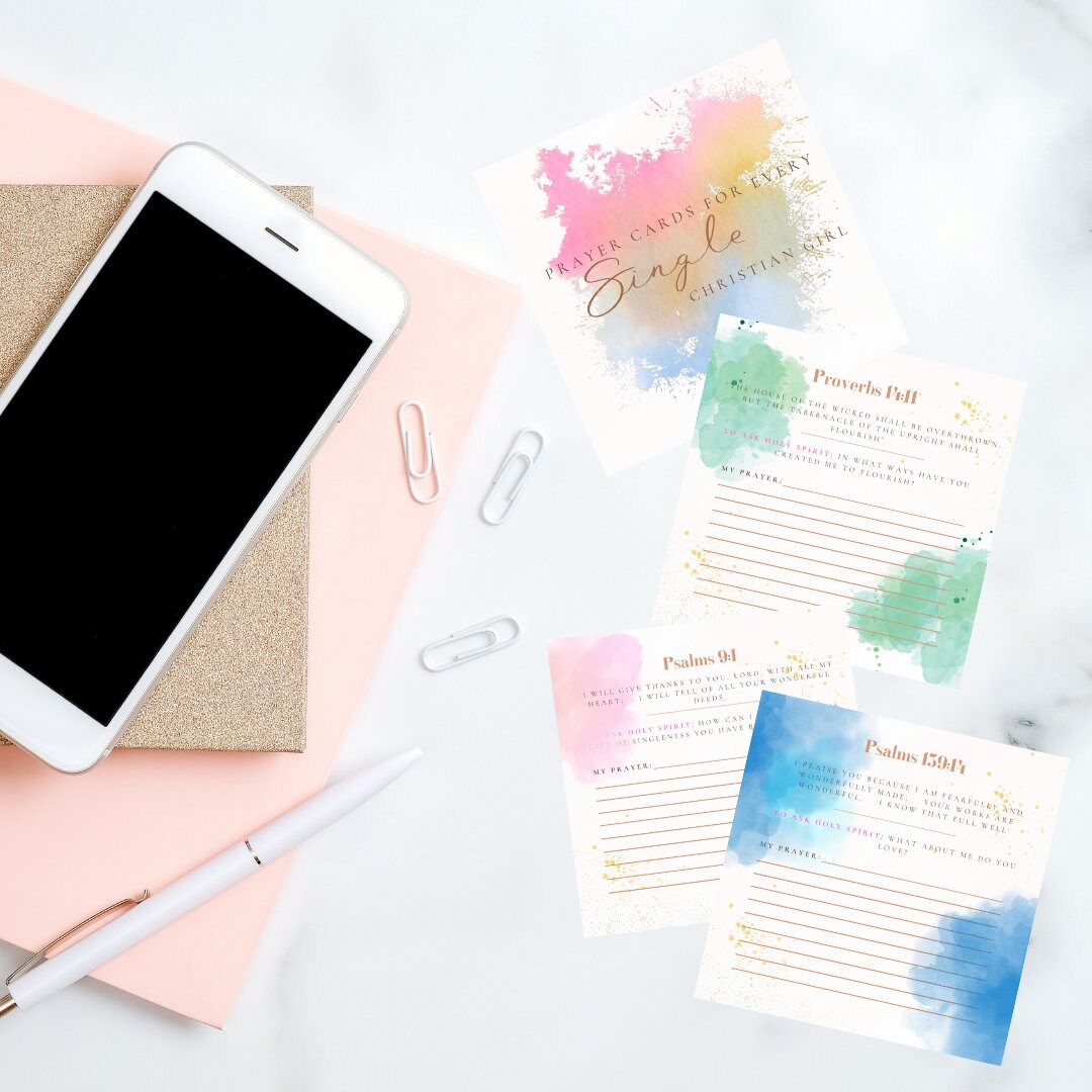 Watercolor Prayer Cards for Every Single Girl - Blank Prayer Cards, Set ...