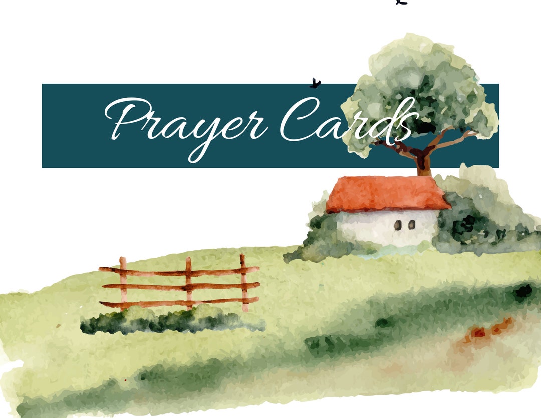 Watercolor Scenery Prayer Cards: Printable Blank Cards (digital ...
