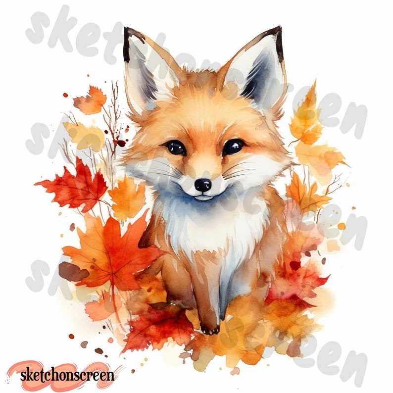 Watercolor Cute Foxes Clipart Bundle Fox Clipart Digital - Etsy
