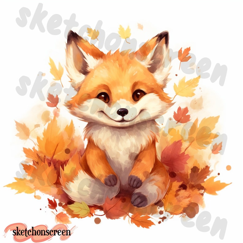Watercolor Cute Foxes Clipart Bundle Fox Clipart Digital - Etsy