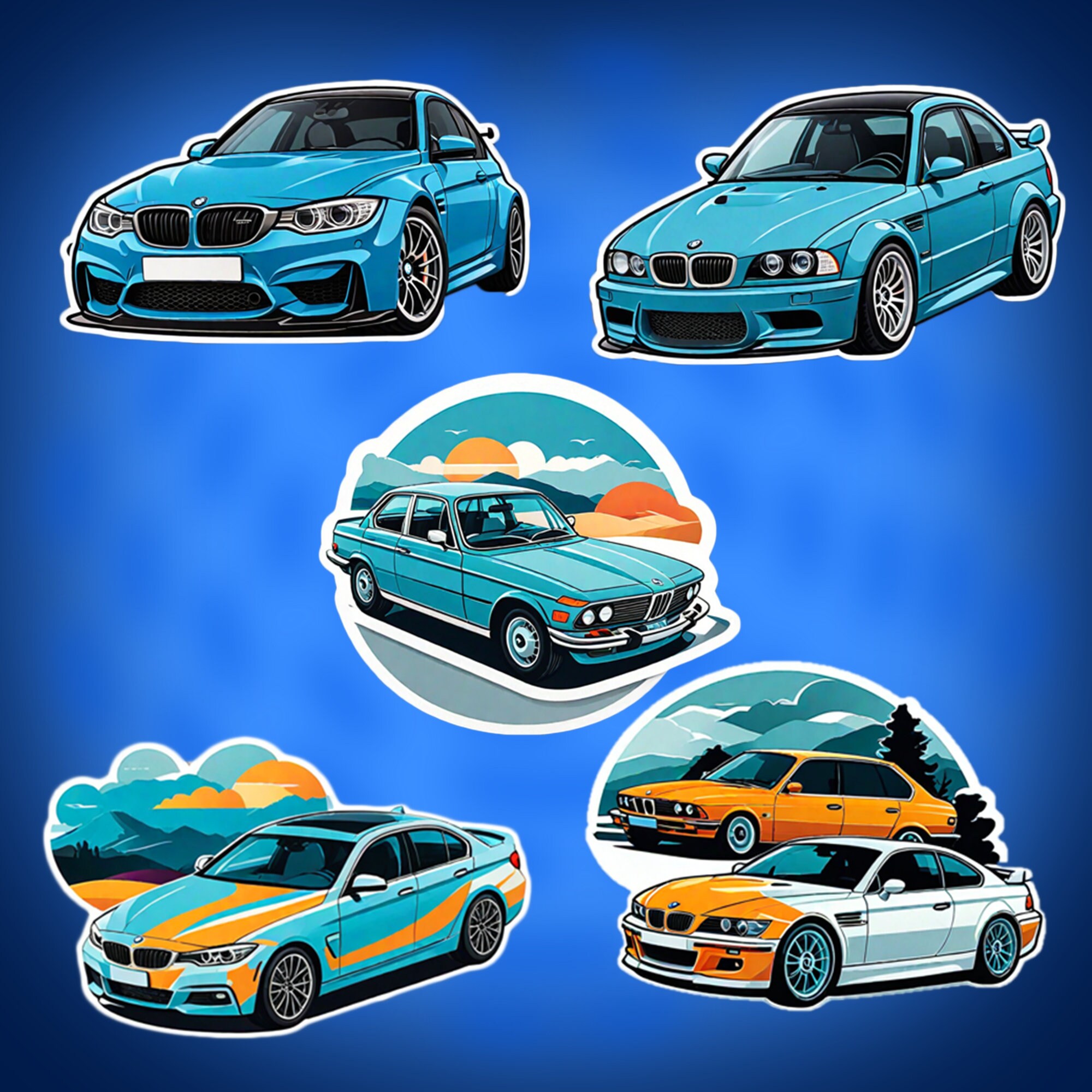 BMW Sticker, Ready-to-print File, Printable Stickers BMW Car - Etsy