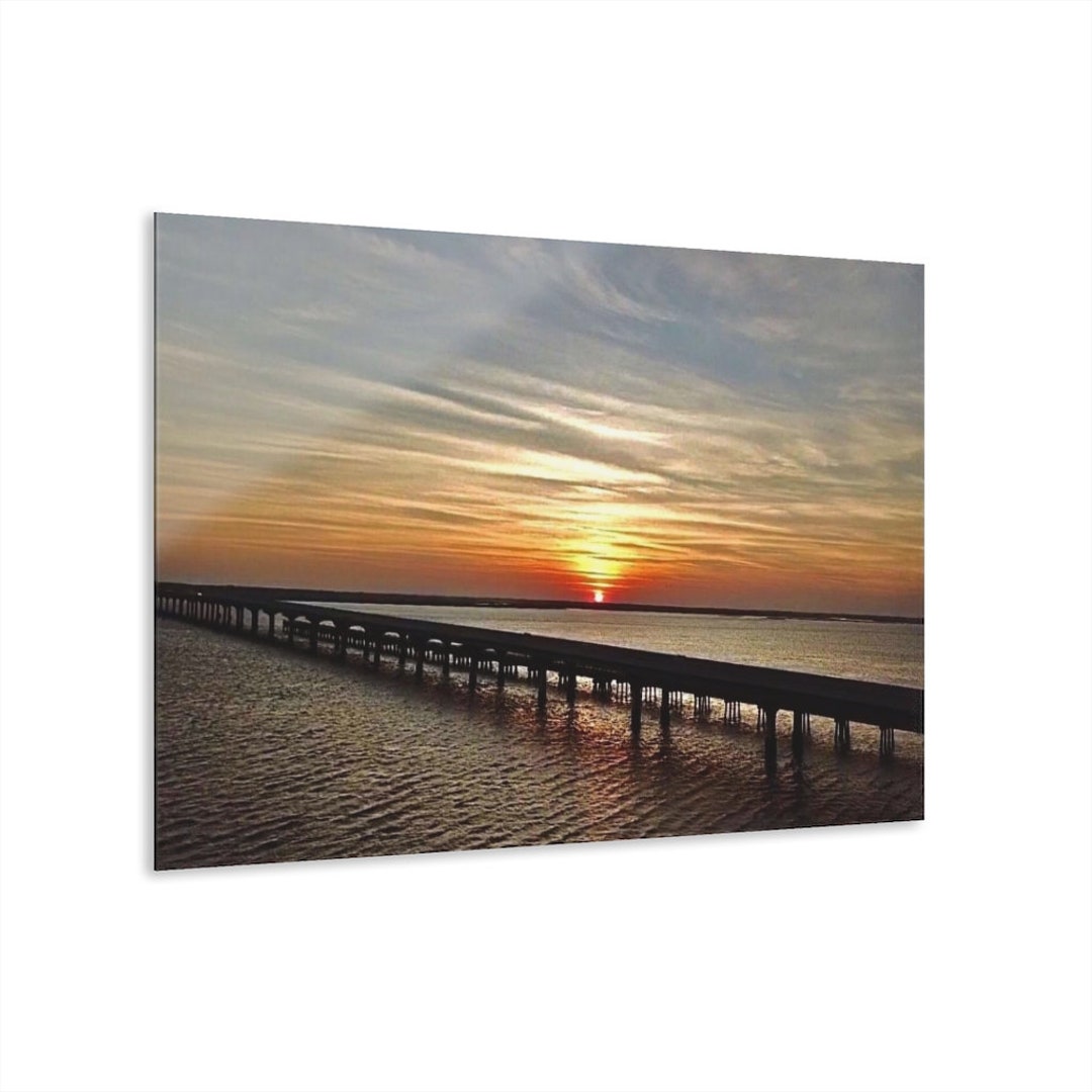 Lowcountry Broad River Bridge Sunset Acrylic Print (french Cleat ...