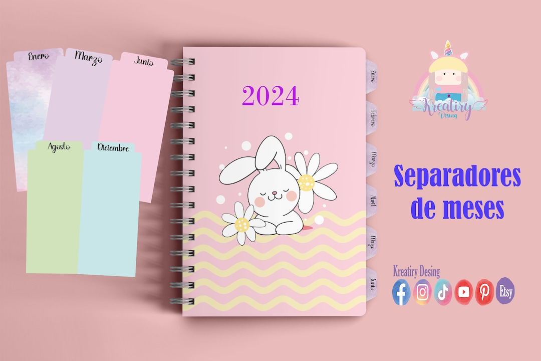 Tabs, Month Separators for Agendas and Notebooks, in PNG, 5 Different ...