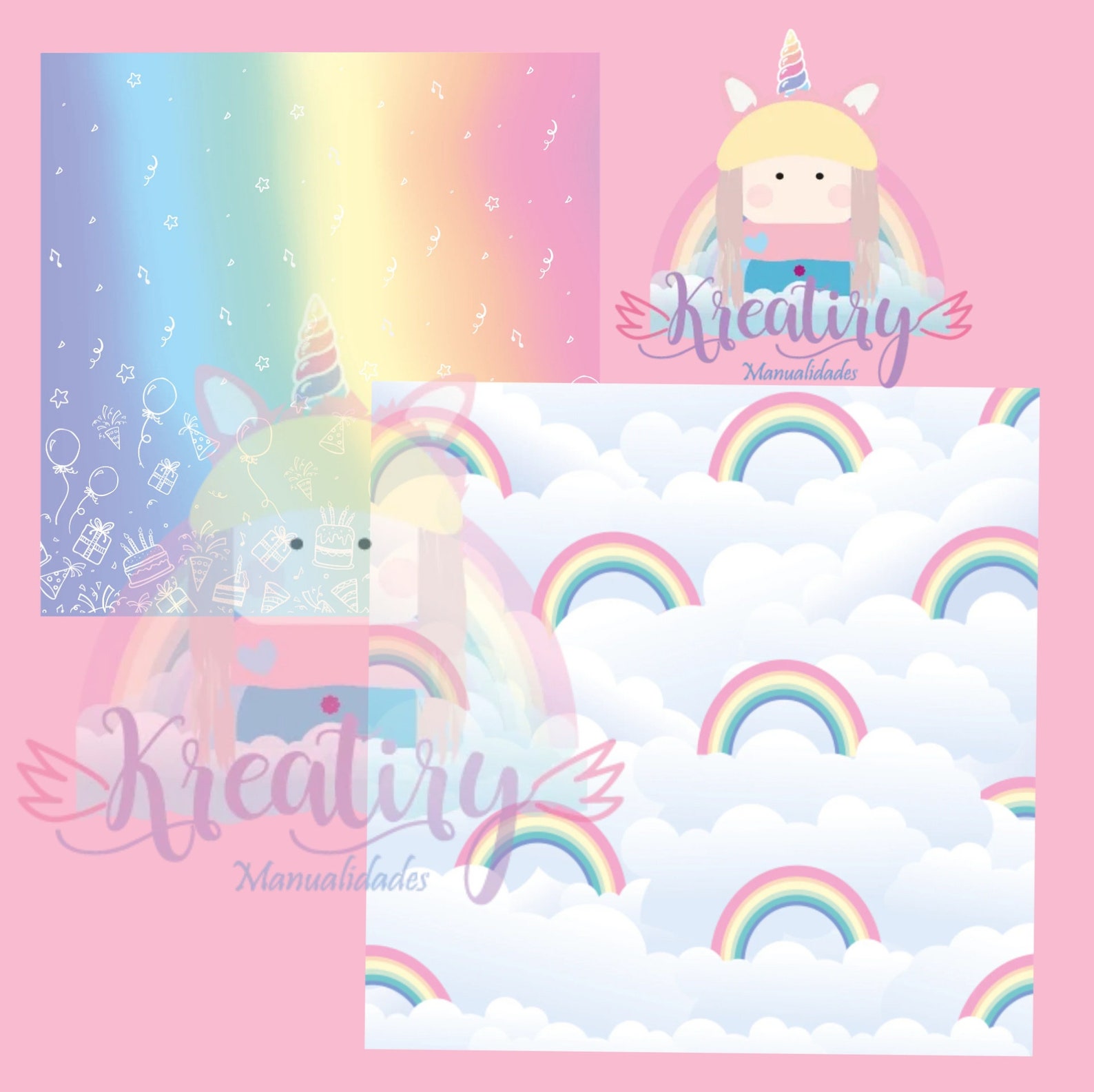 Rainbow Party Digital Collection - Etsy