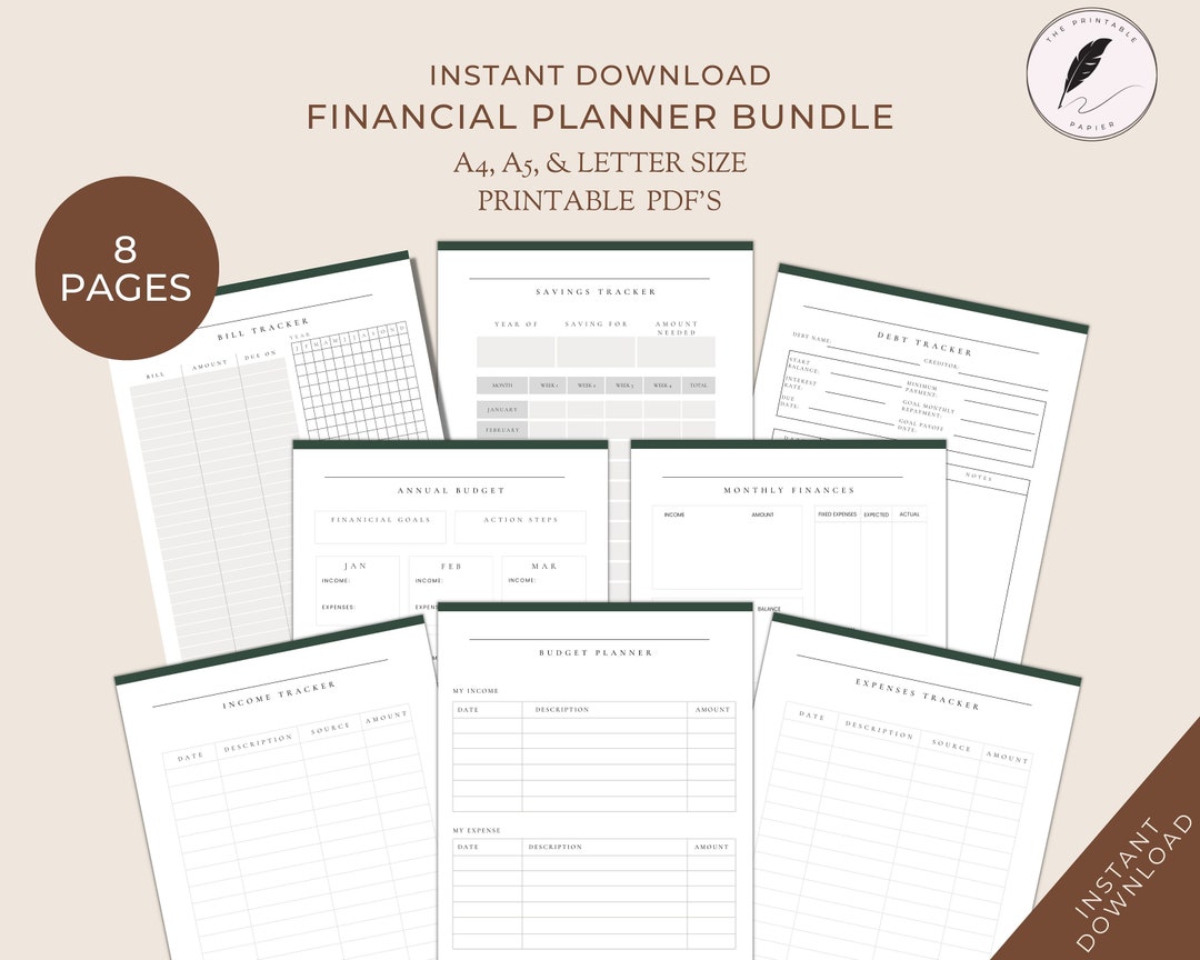 Financial Planner Printable. Finance Planner Printable. Bill Planner ...